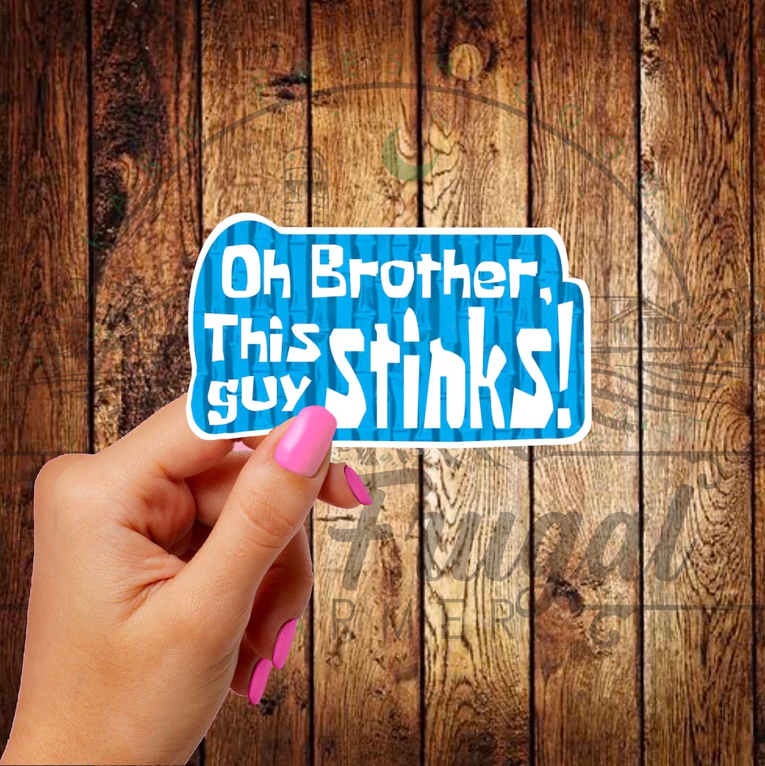 Oh Brother, This Guy Stinks, Funny Decal, Cartoon Quote - Etsy