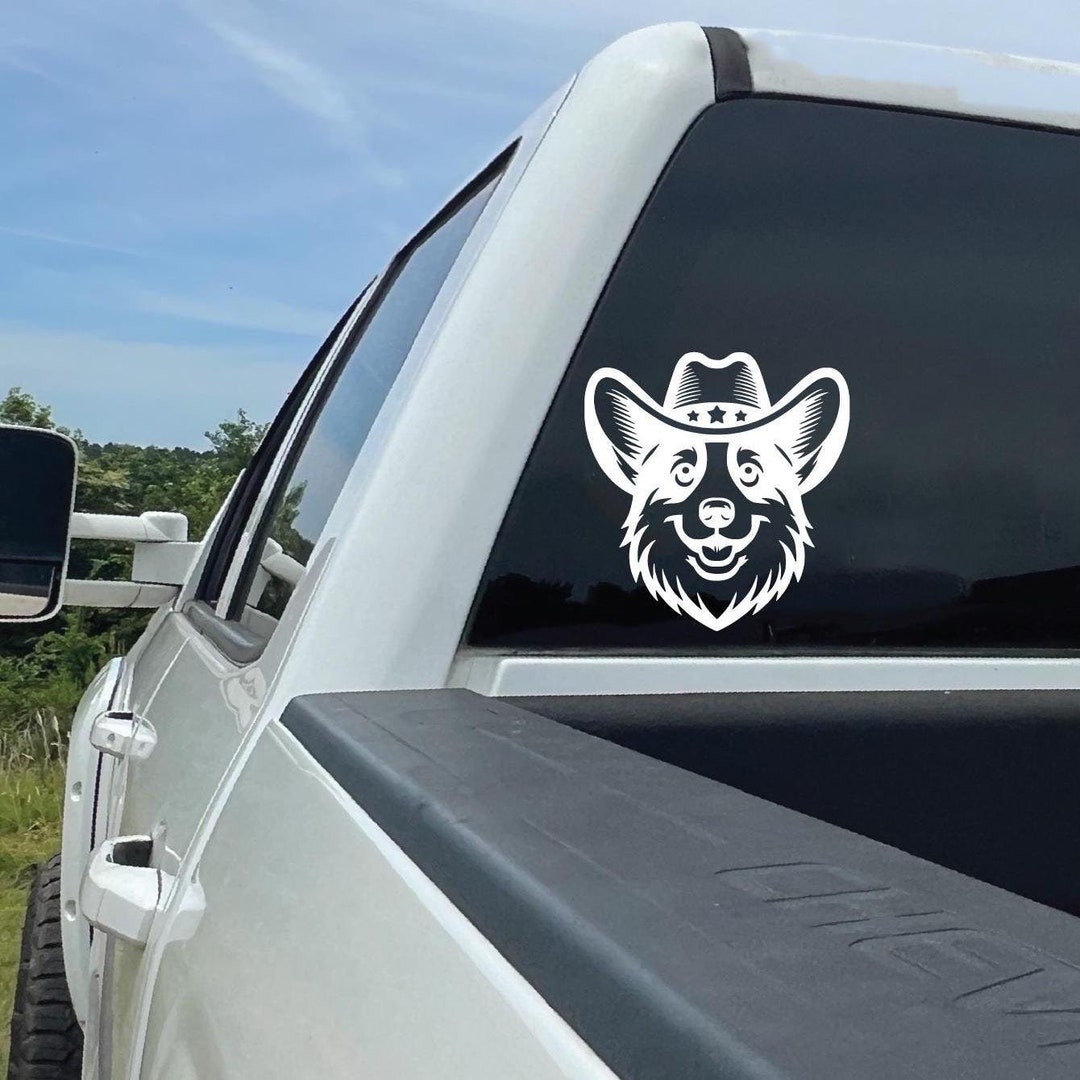 Corgi With Cowboy Hat Decal | Western Dog Silhouette Sticker | Country ...