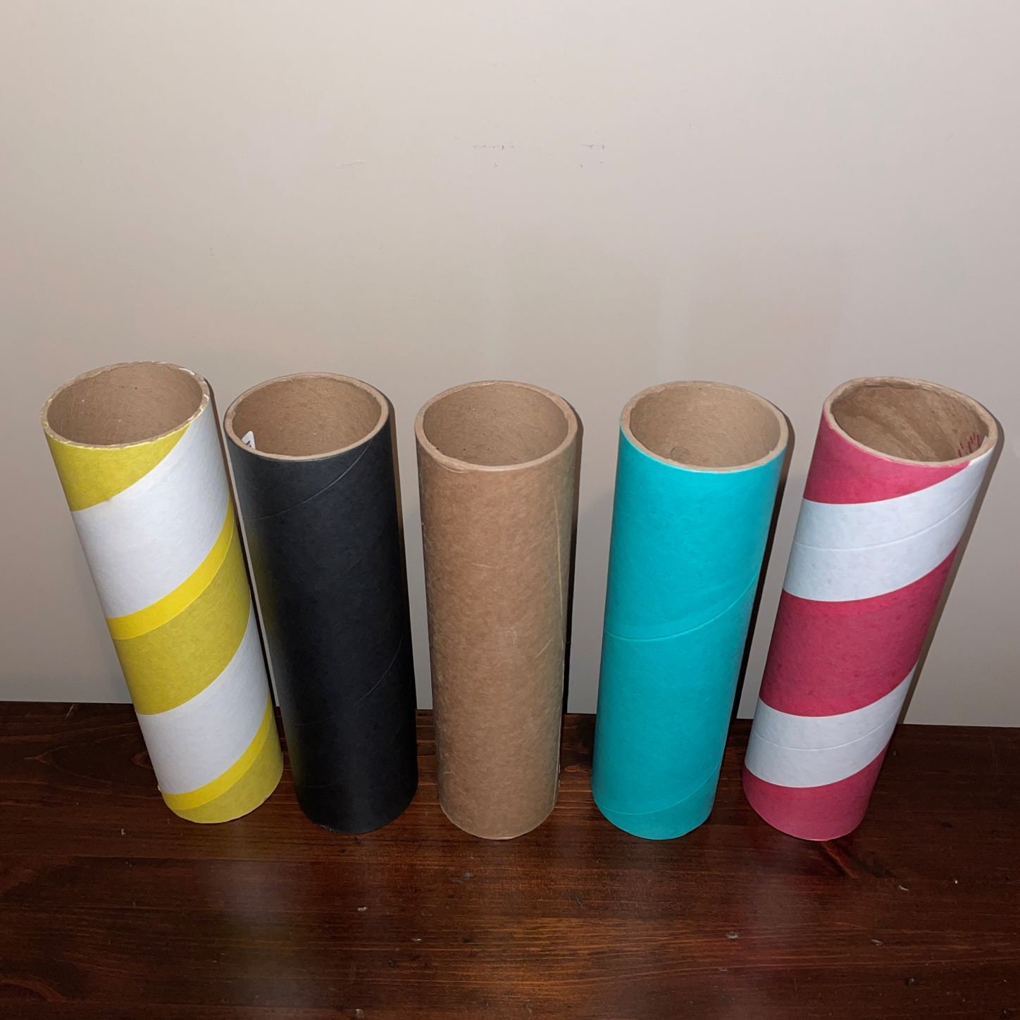 Set of 5 Cardboard Tubes, Heavy Duty, Recycled, Multiple Colors, 11 1/4 ...