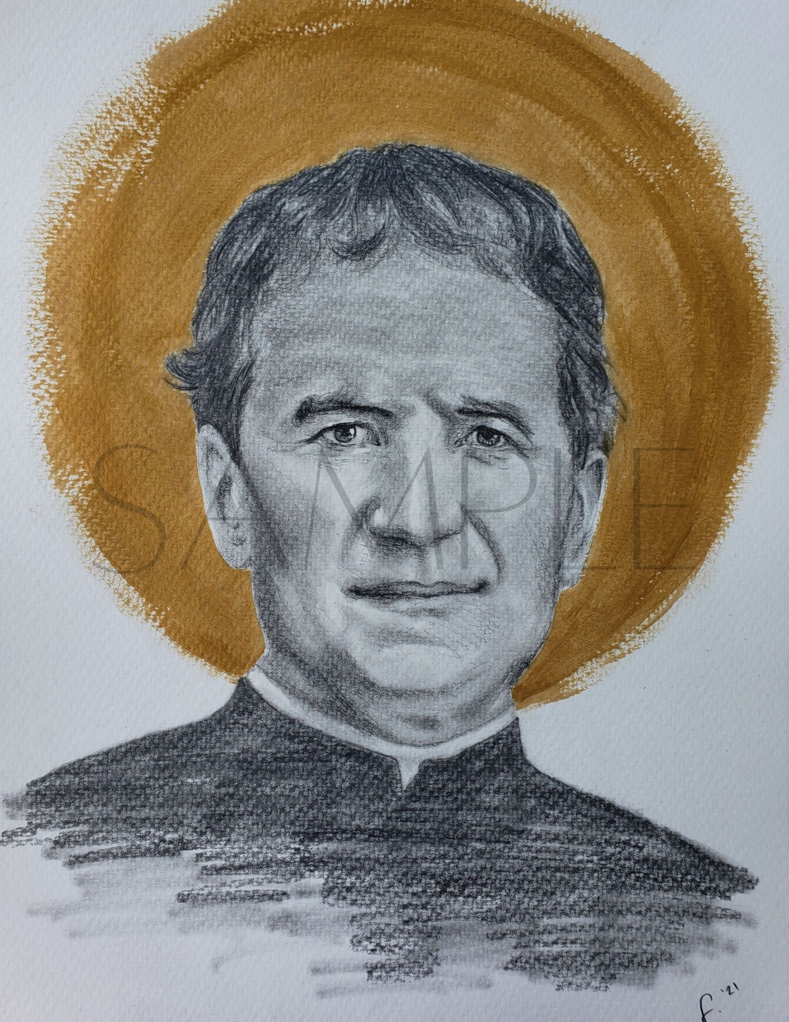 Catholic Art, Custom Saint Drawing - Etsy