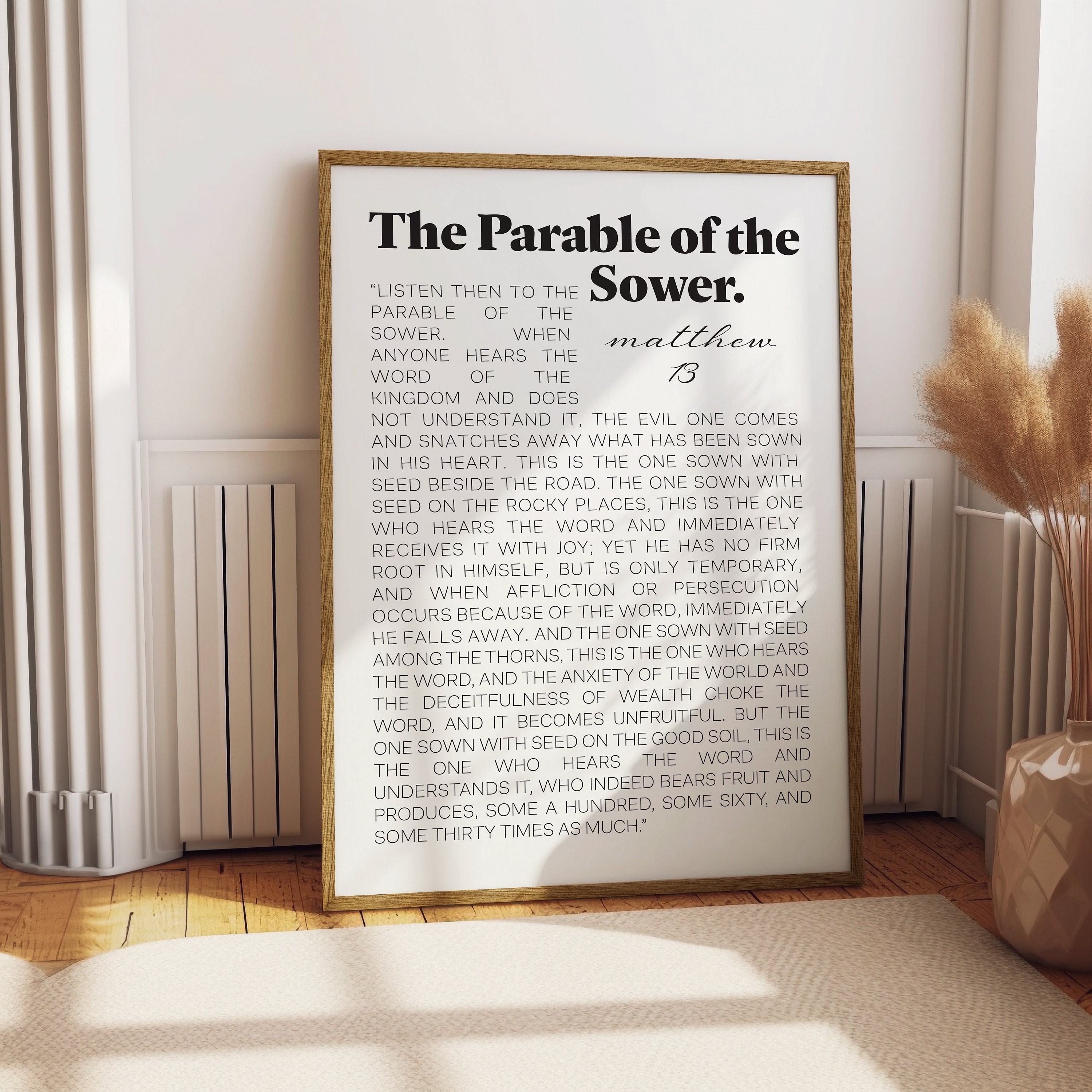 The Parable of the Sower Wall Art, Matthew 13, Christian Home Decor ...