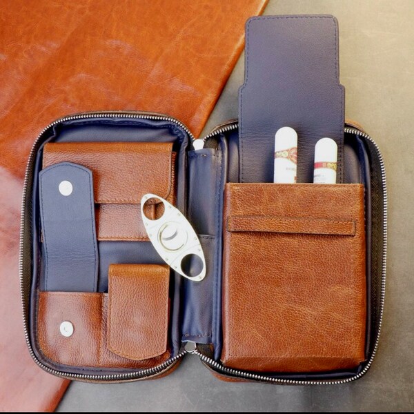 Leather Cigar Case - Etsy