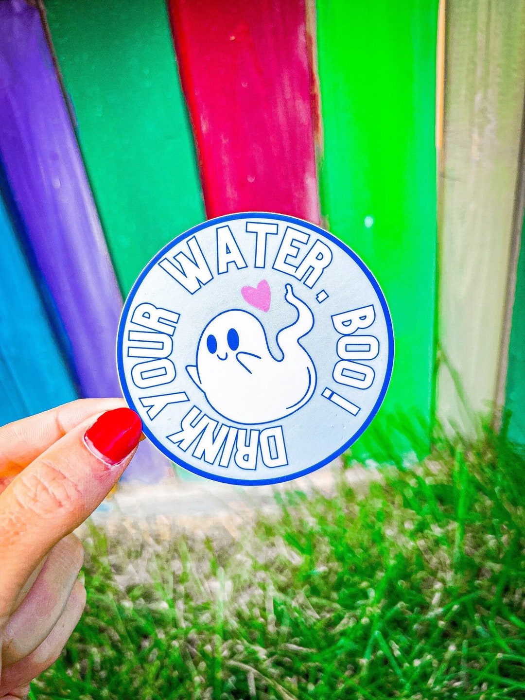 Drink Water, Sticker, Boo, Ghost Sticker, Emotional Support Water ...