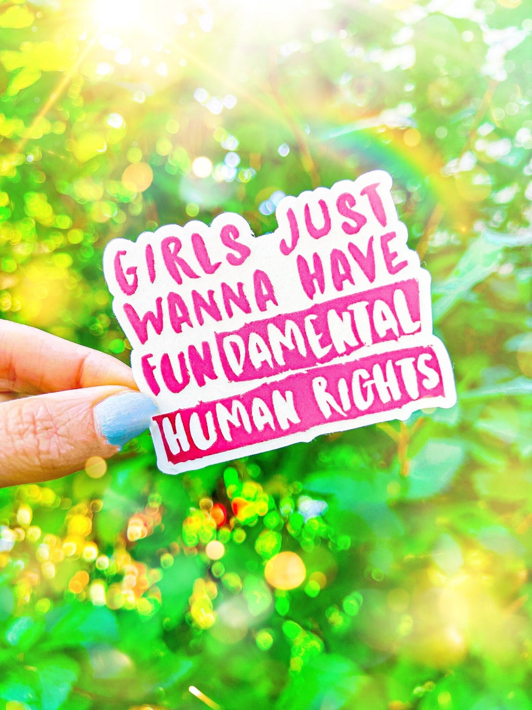 Feminist Vinyl Sticker: Girls Just Want to Have Fun(damental Human ...