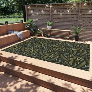 Botanical Indoor/outdoor Rug Cottagecore Rug Forest Rug Boho Rug ...