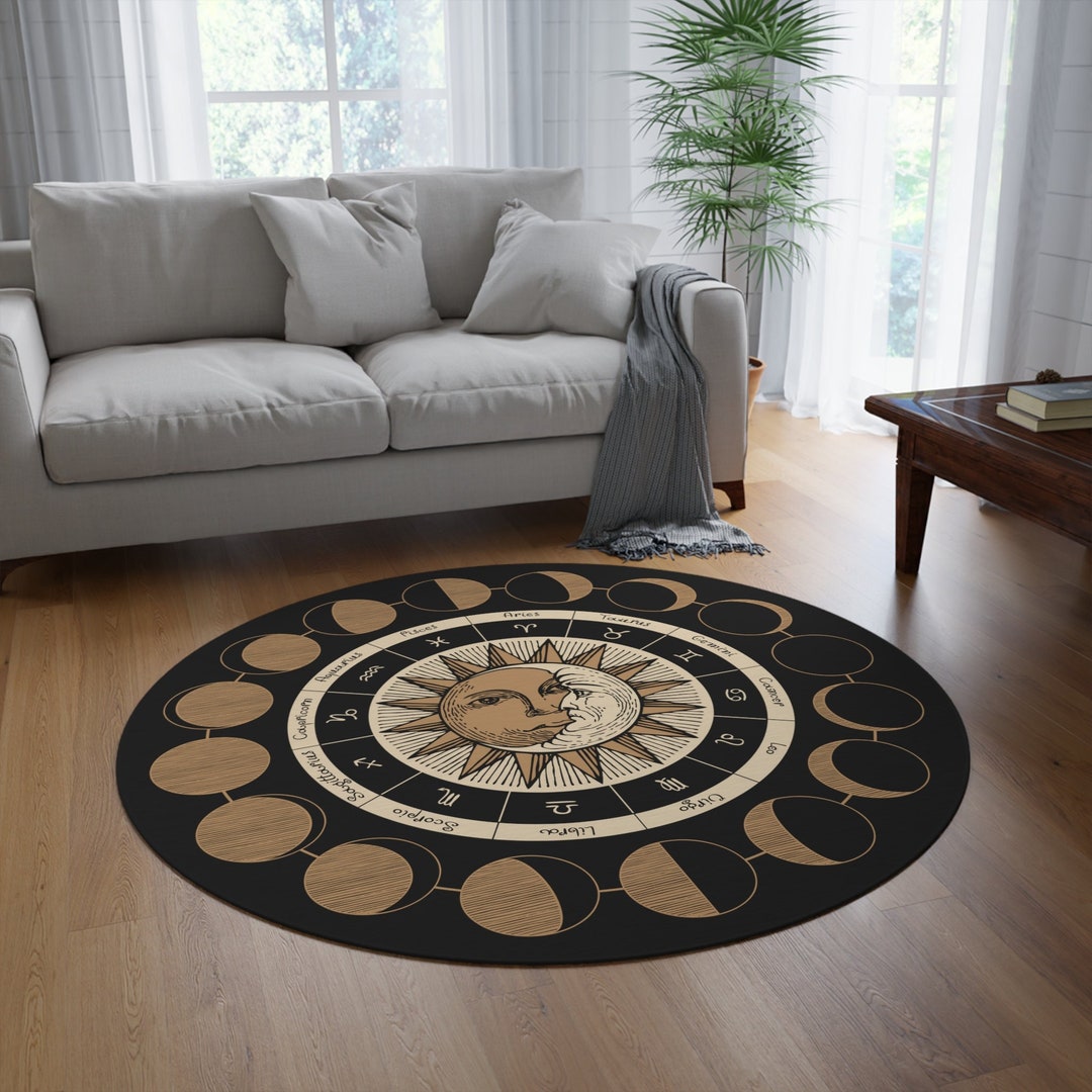 Astrology Wheel Area Rug | Moon Phases | Zodiac | Horoscope Signs ...