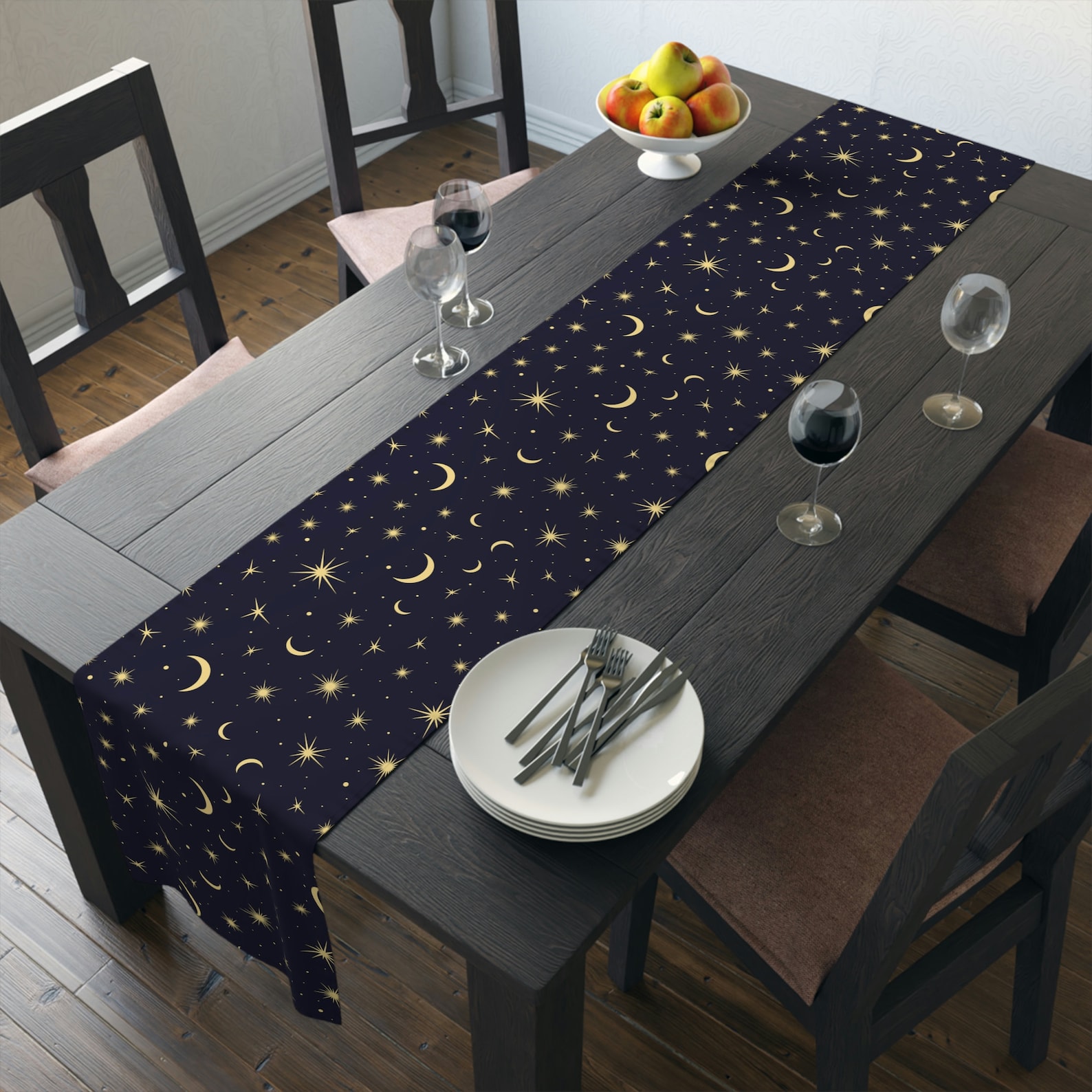 Celestial Table Runner Moon and Stars Witchy Magic - Etsy