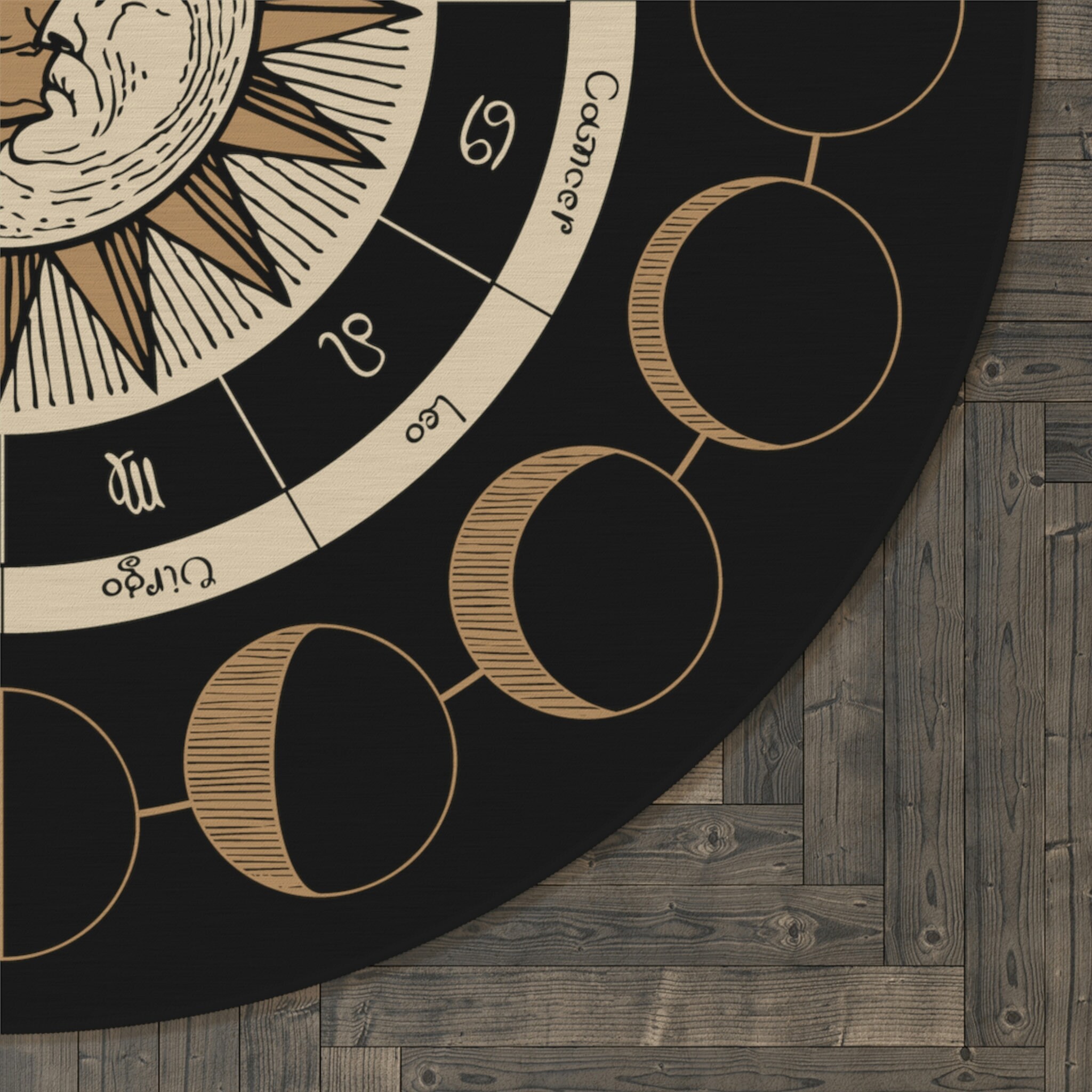 Astrology Wheel Area Rug Moon Phases Zodiac Horoscope - Etsy
