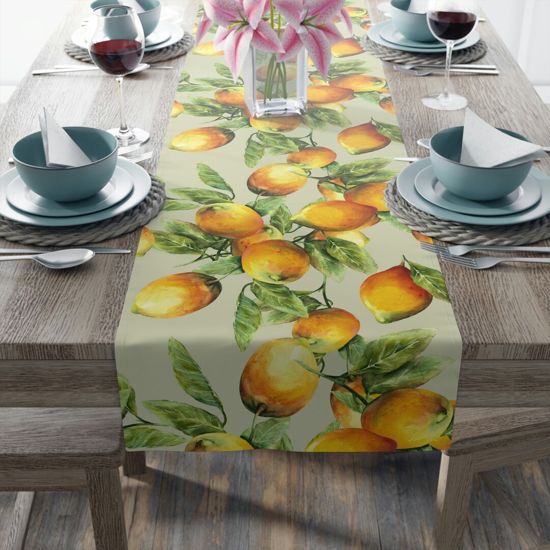 Vintage Lemon Table Runner | Fruit Table Runner | Vintage Fruit ...