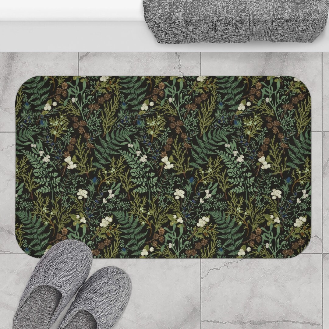 Winter Forest Bath Mat | Enchanted Forest | Cottagecore | Herbal ...