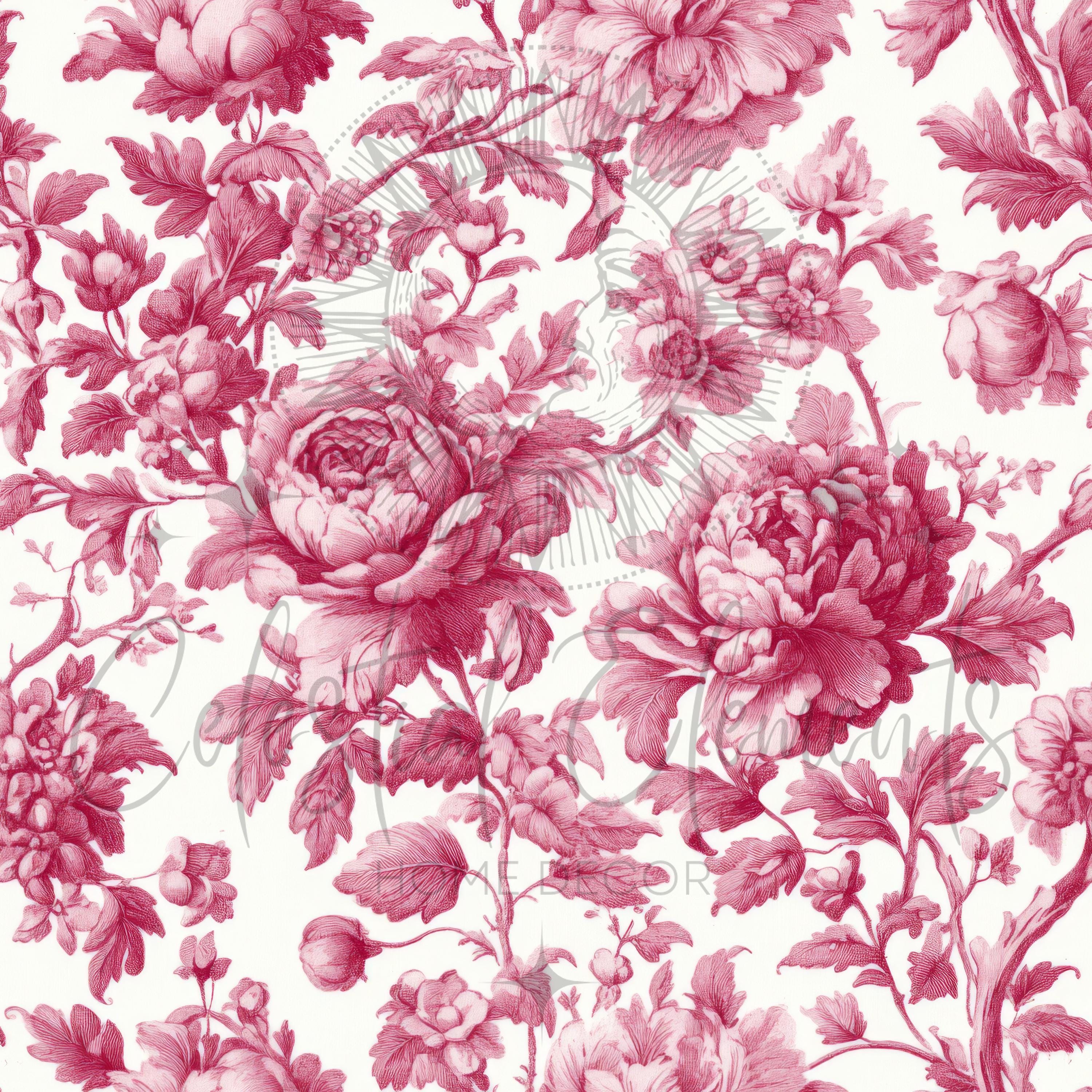 Pink Toile Table Runner | Floral Table Runner | Spring Table Runner ...