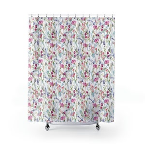 Floral Shower Curtain | Wildflowers | Spring Shower Curtain | Wild ...