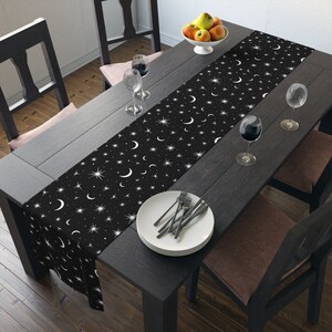 Celestial Table Runner | Moon and Stars | Witchy | Magic | Boho Table ...