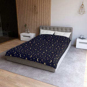 Moon & Stars Duvet Cover | Celestial Duvet | Whimsigoth Duvet | Blue ...