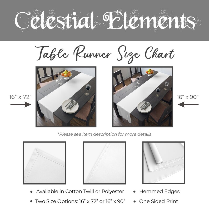 Celestial Table Runner Moon and Stars Witchy Magic - Etsy