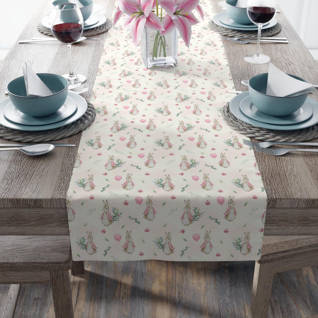 Flopsy Bunny Table Runner, Beatrix Potter, Vintage Spring Linens ...