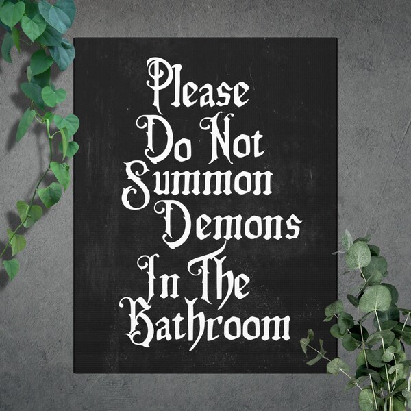 Do Not Summon Demons in the Bathroom Sign - Etsy