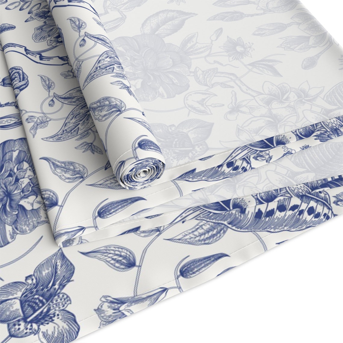 Blue Toile Table Runner | Toile Linens | Victorian Table Runner ...