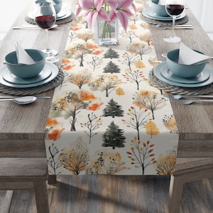 Fall Forest Table Runner | Cottagecore Table Runner | Botanical ...
