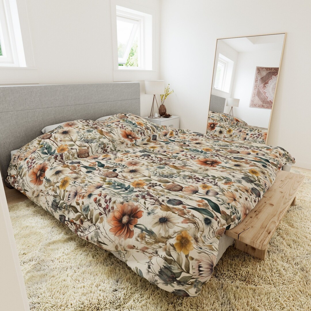 Botanical Duvet Cover | Wildflowers | Cottagecore Duvet | Whimsical ...