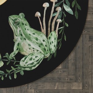 Frog & Moon Area Rug | Cottagecore Rug | Celestial Rug | Mushroom Rug ...