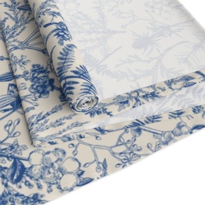 Winter Forest Table Runner | Cottagecore Table Runner | Blue Toile ...