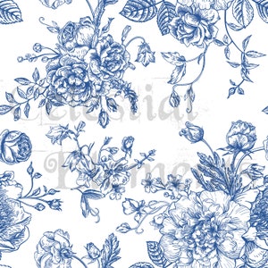Blue Floral Indoor/outdoor Rug Toile Area Rug Outdoor Patio Rug ...