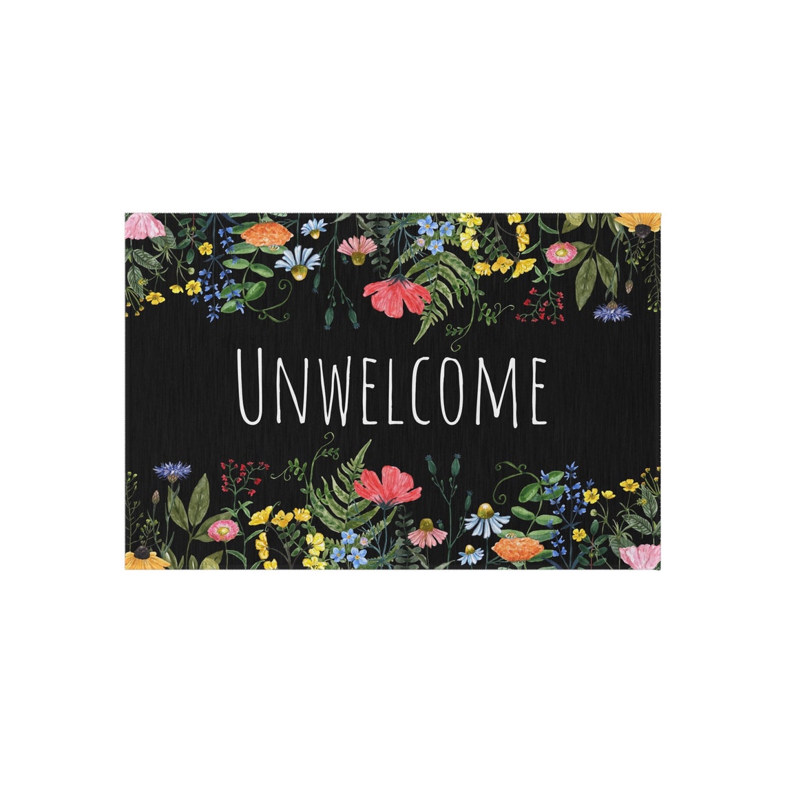 Unwelcome Wildflower Doormat | Funny Welcome Mat | Floral Welcome Mat ...