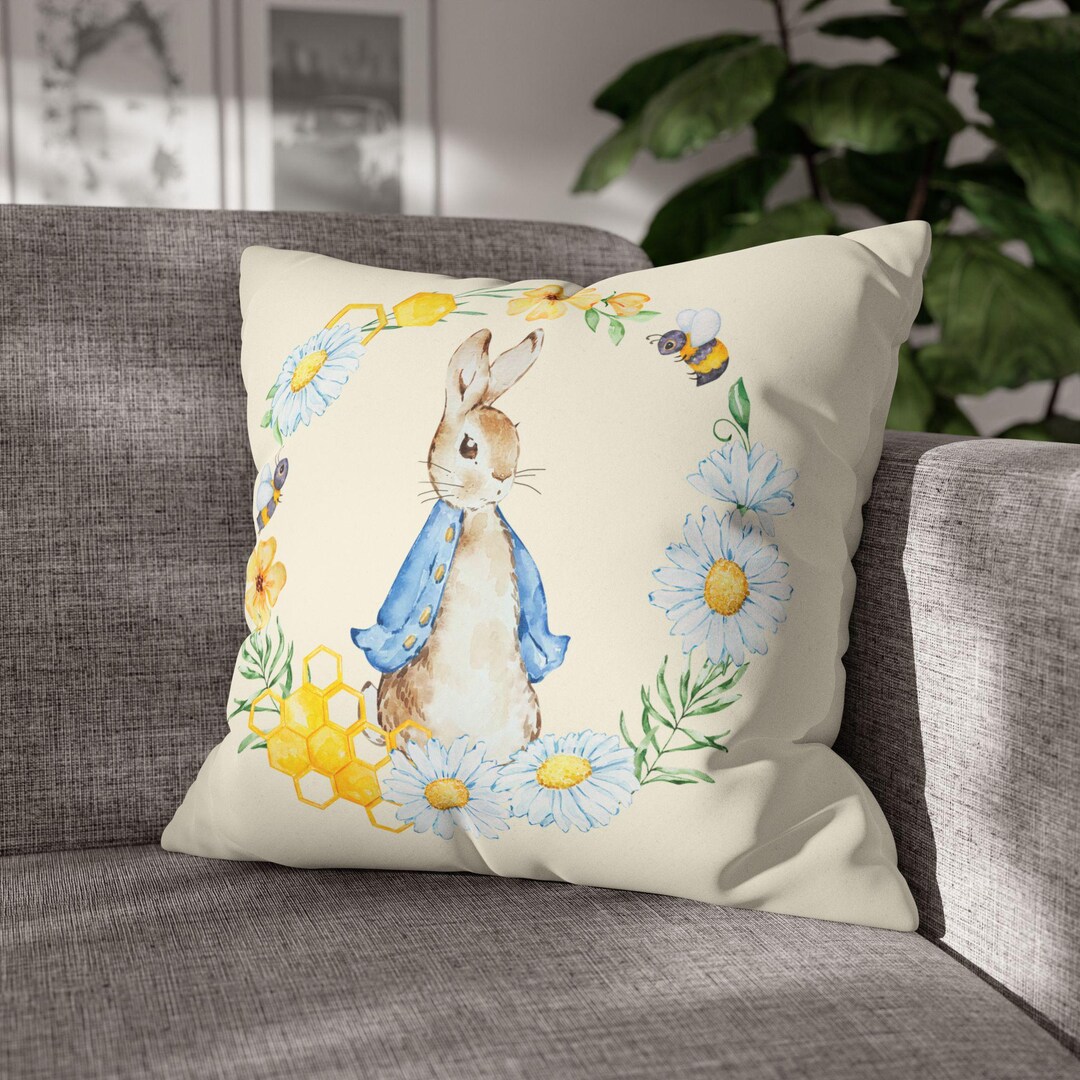 Beatrix Potter Peter Rabbit Pillow Cover, Flopsy Bunny, Easter Spring ...