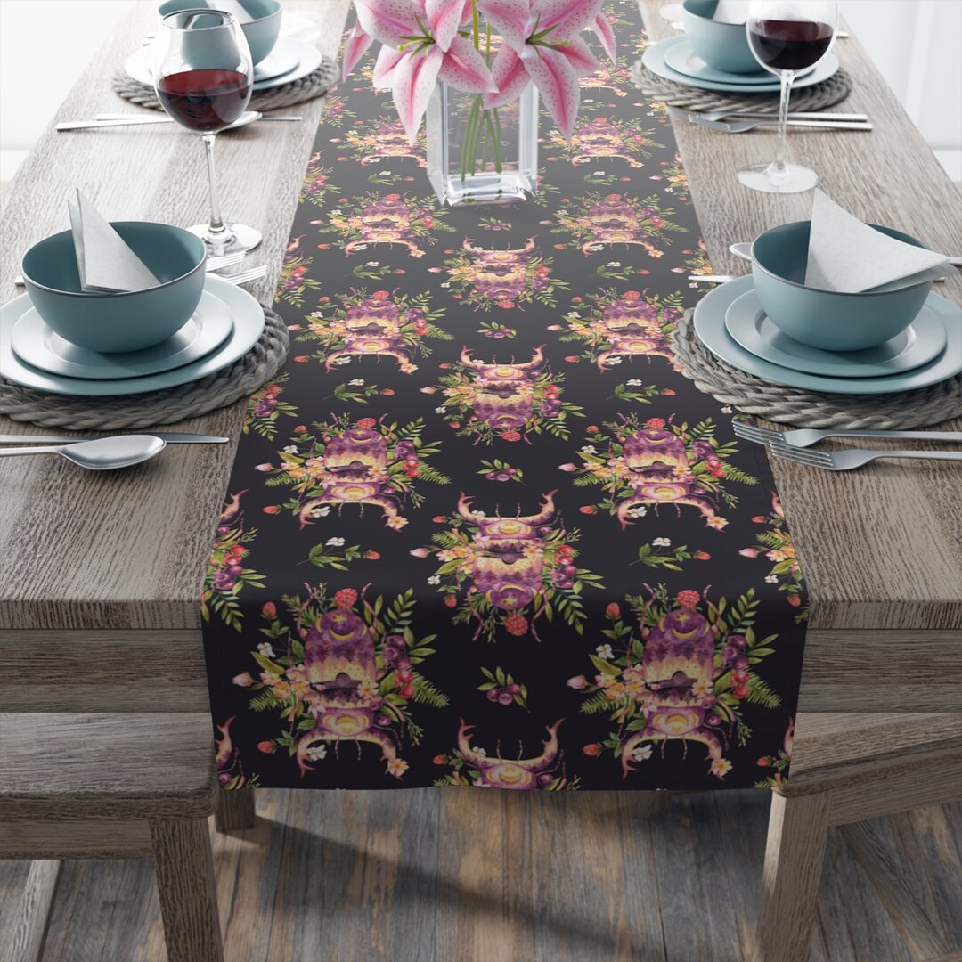 Dark Academia Table Runner | Magic Beetle | Celestial Table Runner ...