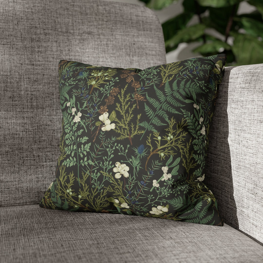 Cottagecore Pillow Cover | Faux Suede | Botanical Pillow Cover ...
