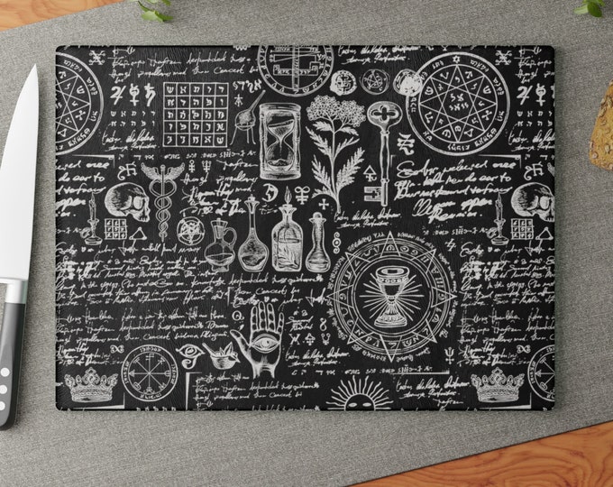 Witchcraft Magic Glass Cutting Board | Gothic Cutting Board | Witchy ...