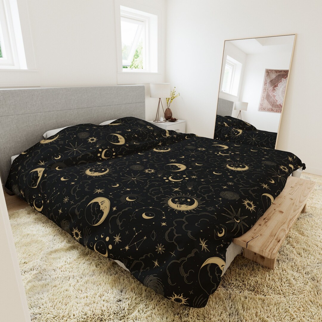 Celestial Duvet Cover | Gothic Duvet | Witchy Duvet | Astrology Bedding ...