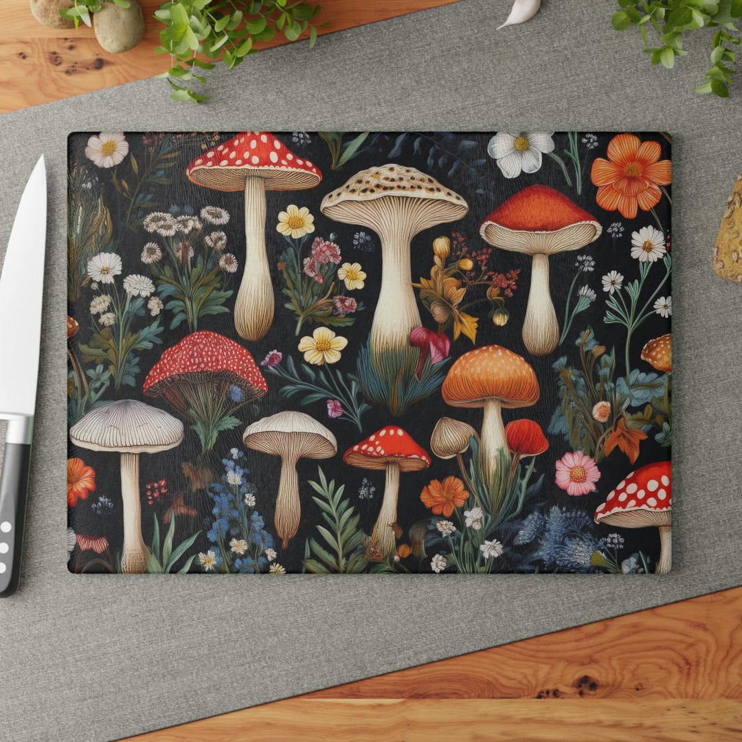 Cottagecore Glass Cutting Board | Vintage Style Farmhouse Kitchen Decor ...