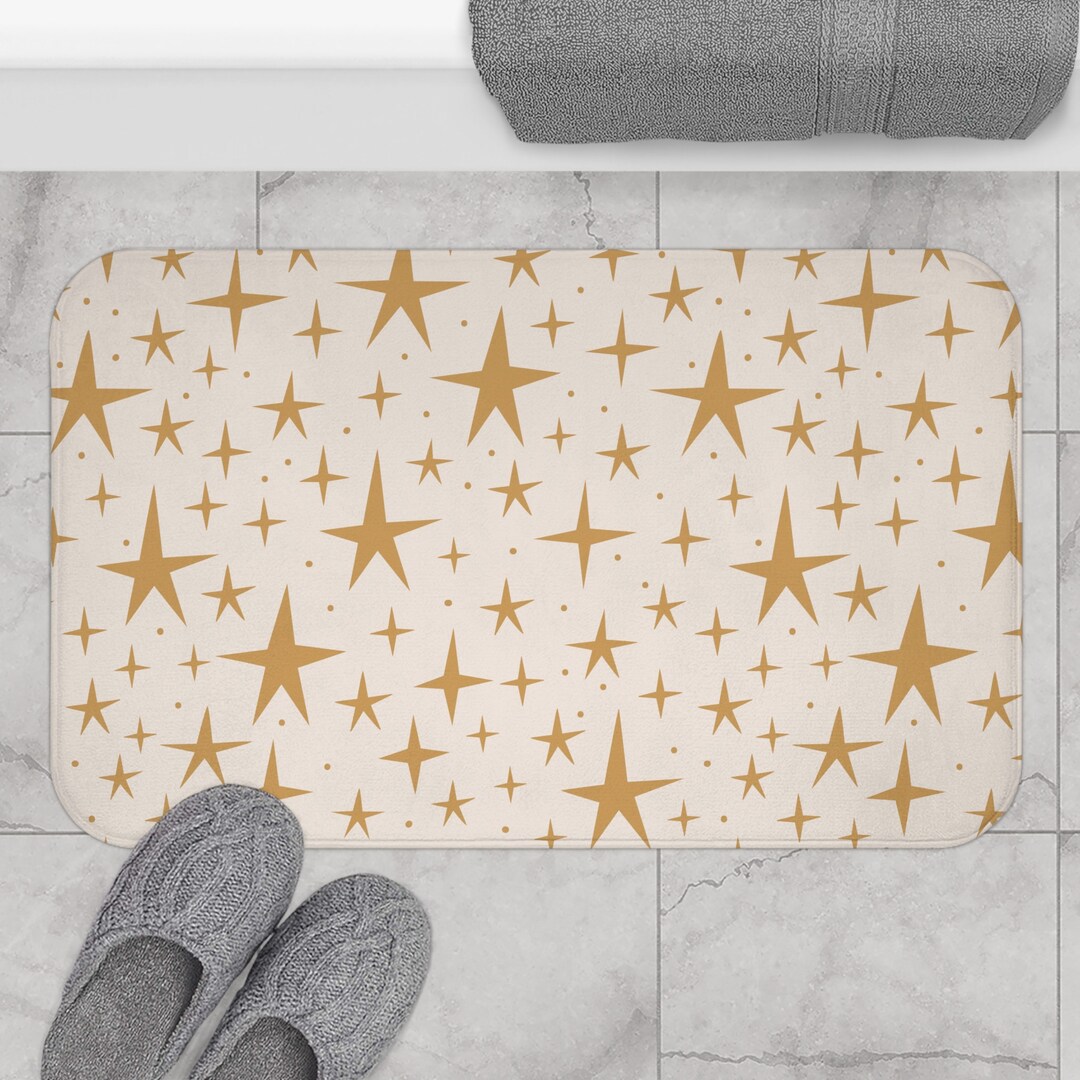 Boho Bath Mat Stars Celestial Bath Mat Dreamy Abstract Bohemian ...