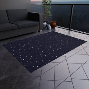 Celestial Indoor/outdoor Area Rug Dark Blue Star Rug Space Rug Cosmic ...
