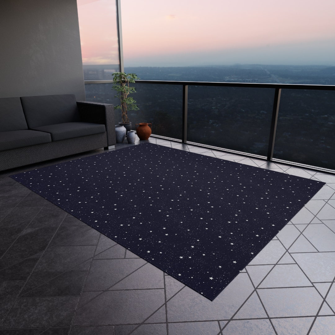 Celestial Indoor/outdoor Area Rug Dark Blue Star Rug Space Rug Cosmic ...