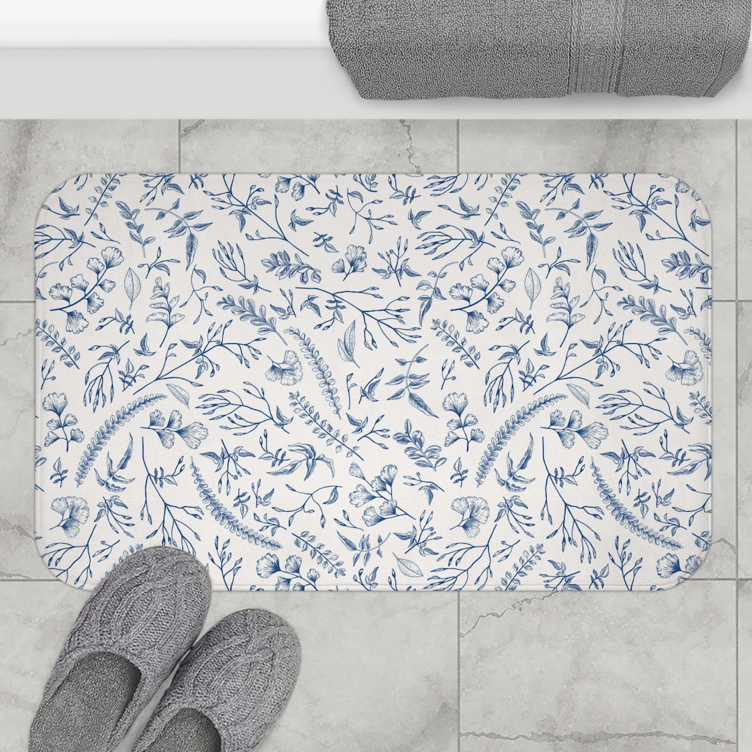 Cottagecore Bath Mat | Botanical Bath Mat | Farmhouse Bathroom Decor ...