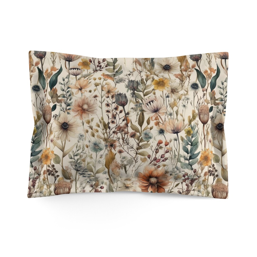 Botanical Pillow Cover | Wildflowers | Cottagecore Pillow | Whimsical ...