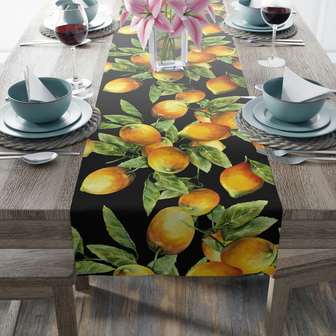 Vintage Lemon Table Runner | Fruit Table Runner | Vintage Fruit ...