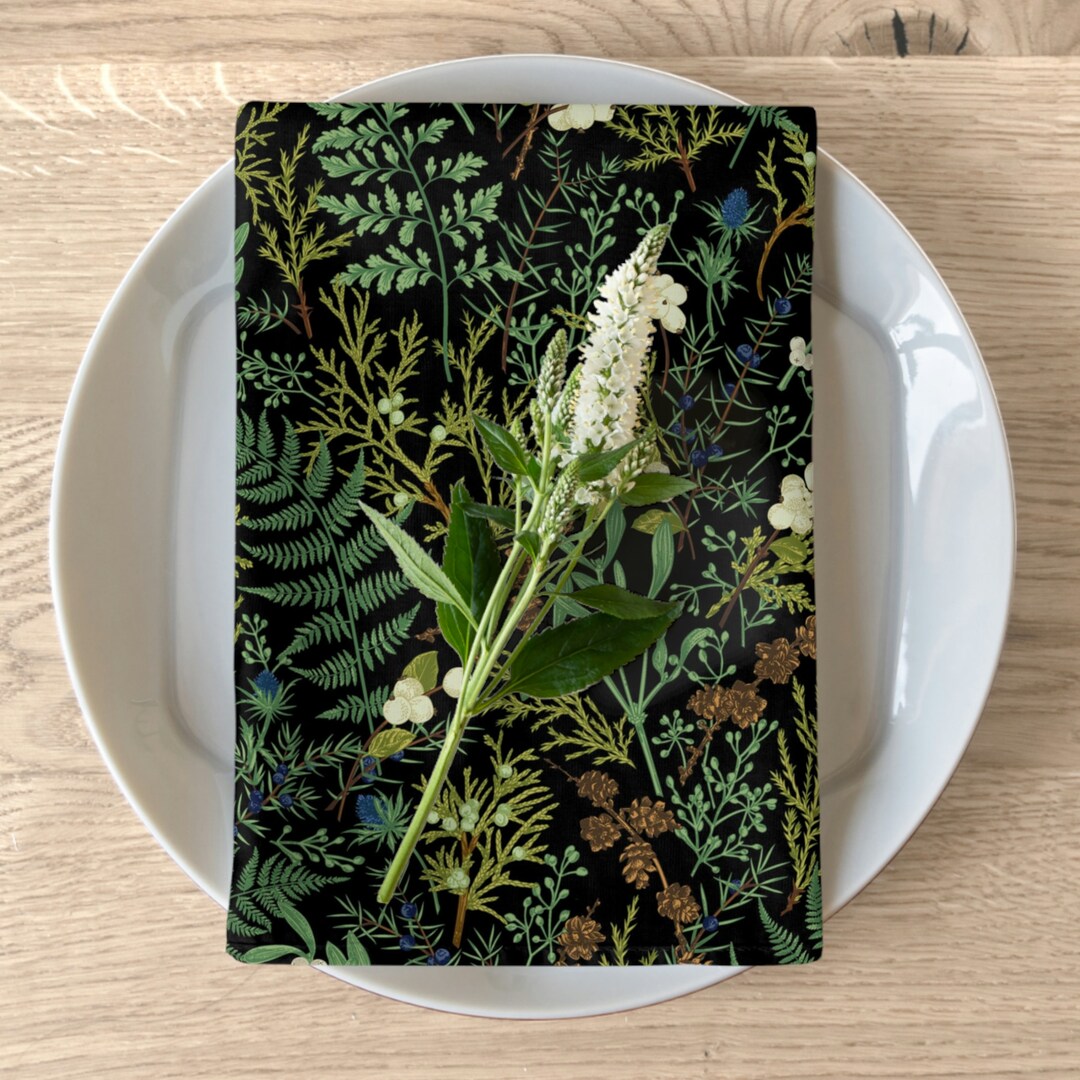 Winter Forest Cloth Napkins | Set of 4 | Holiday Napkins | Christmas ...