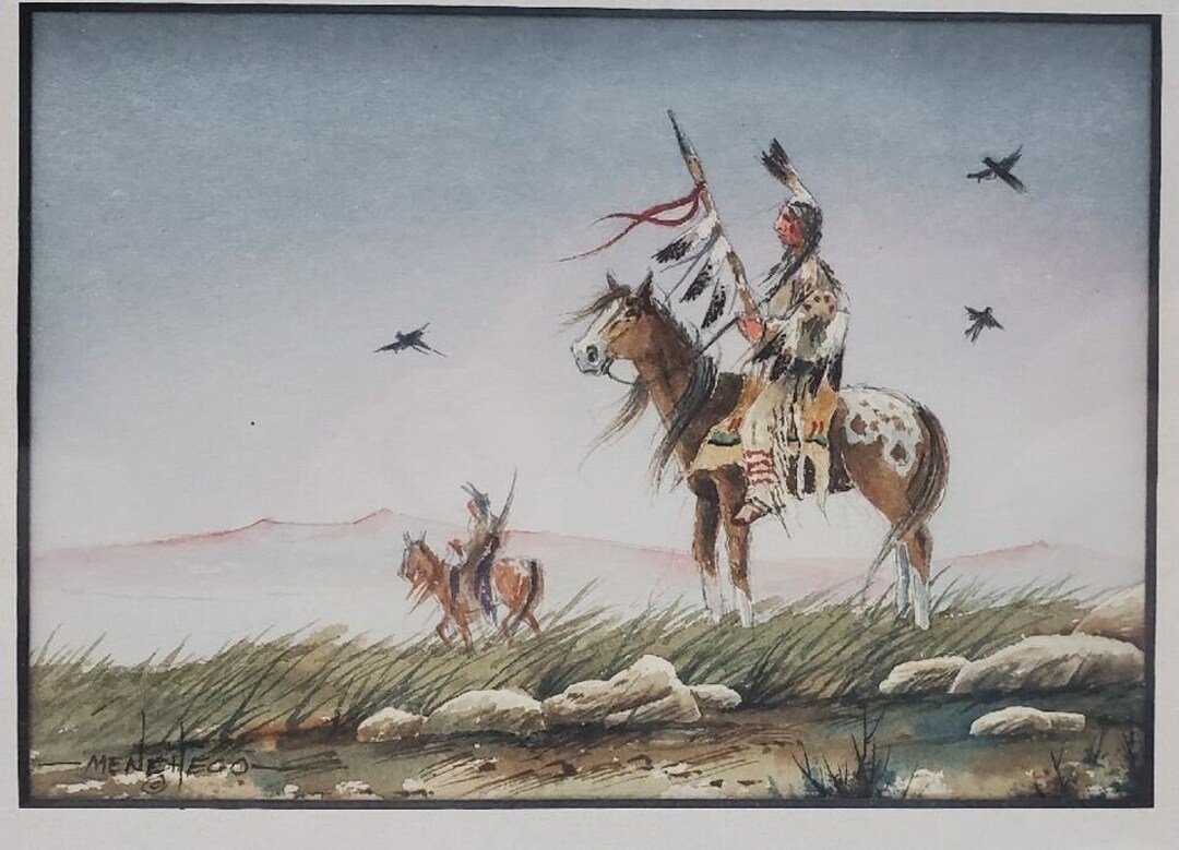 Arthur art James Menchego Listed NM Artist Original Native American ...