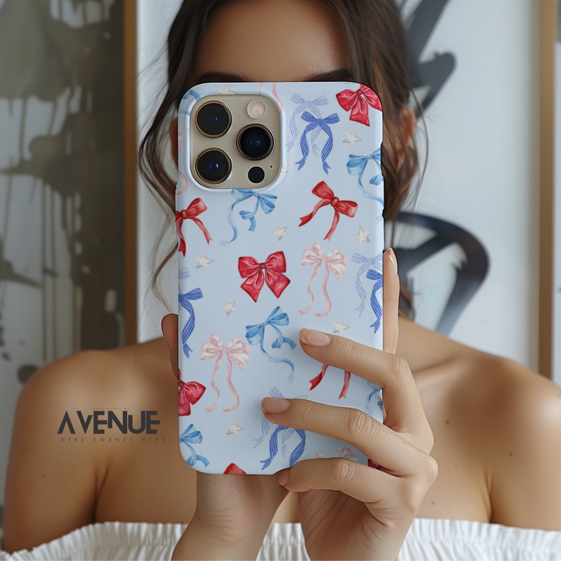 Patriotic Coquette Phone Case, Coquette Aesthetic, Bows Phone Case ...