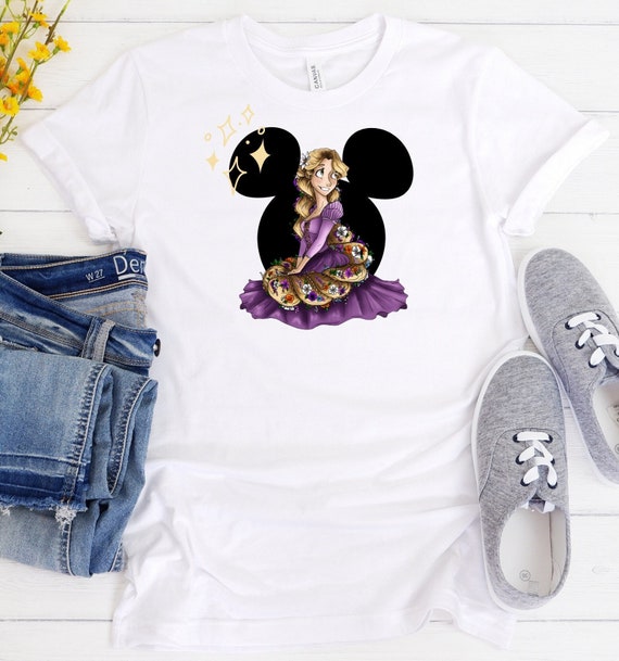 Mickey Mouse Disney Princess Rapunzel Tangled Graphic Tee - Etsy