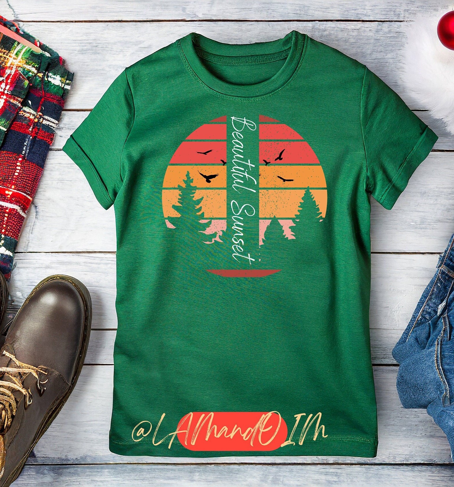 Beautifl Sunset Shirt, Sunset Summer Shirt,trendy Colors Tee, Retro ...
