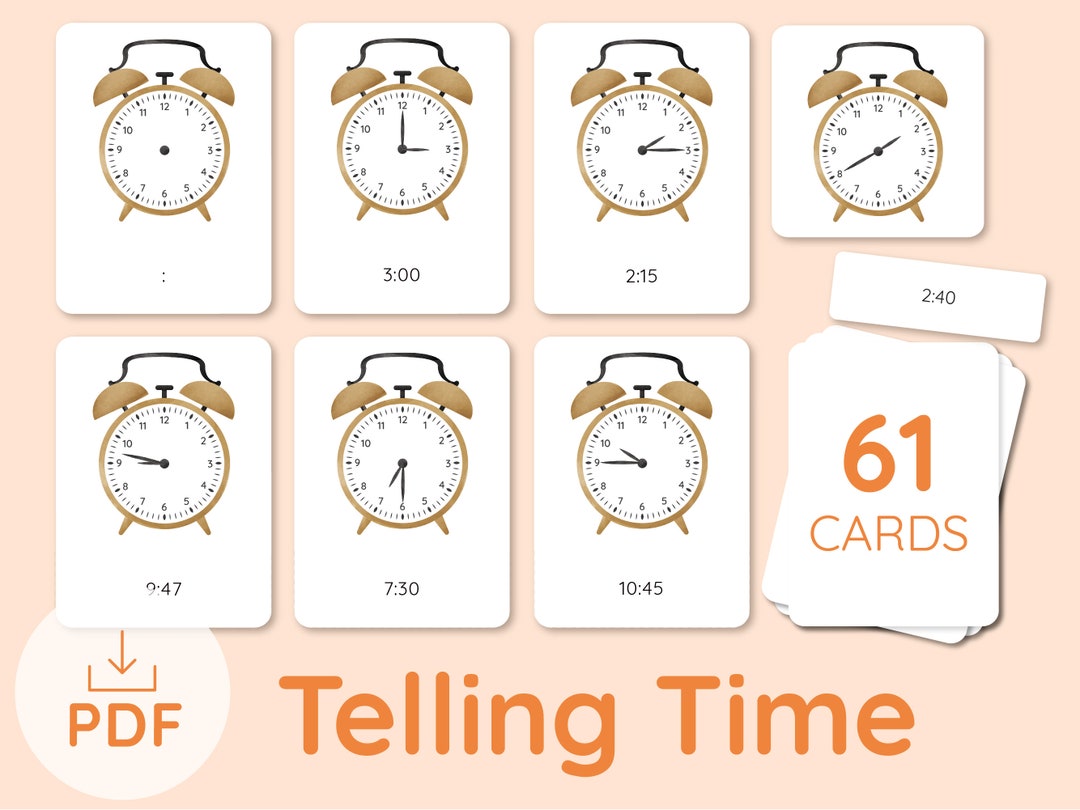 TELLING TIME Nomenclature 3 Part Cards Montessori Friendly - Etsy