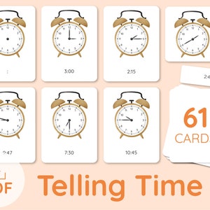 TELLING TIME Nomenclature 3 Part Cards Montessori Friendly - Etsy