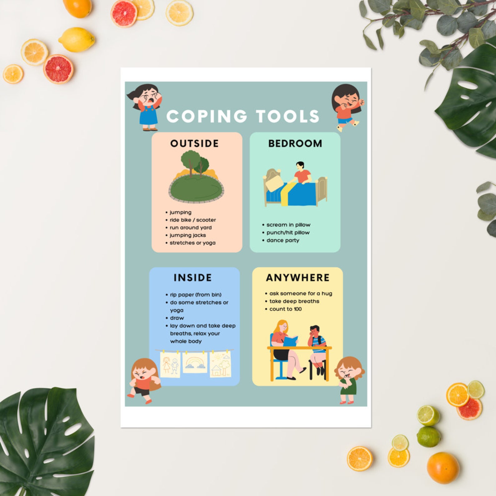 Coping Skills Chart - Etsy