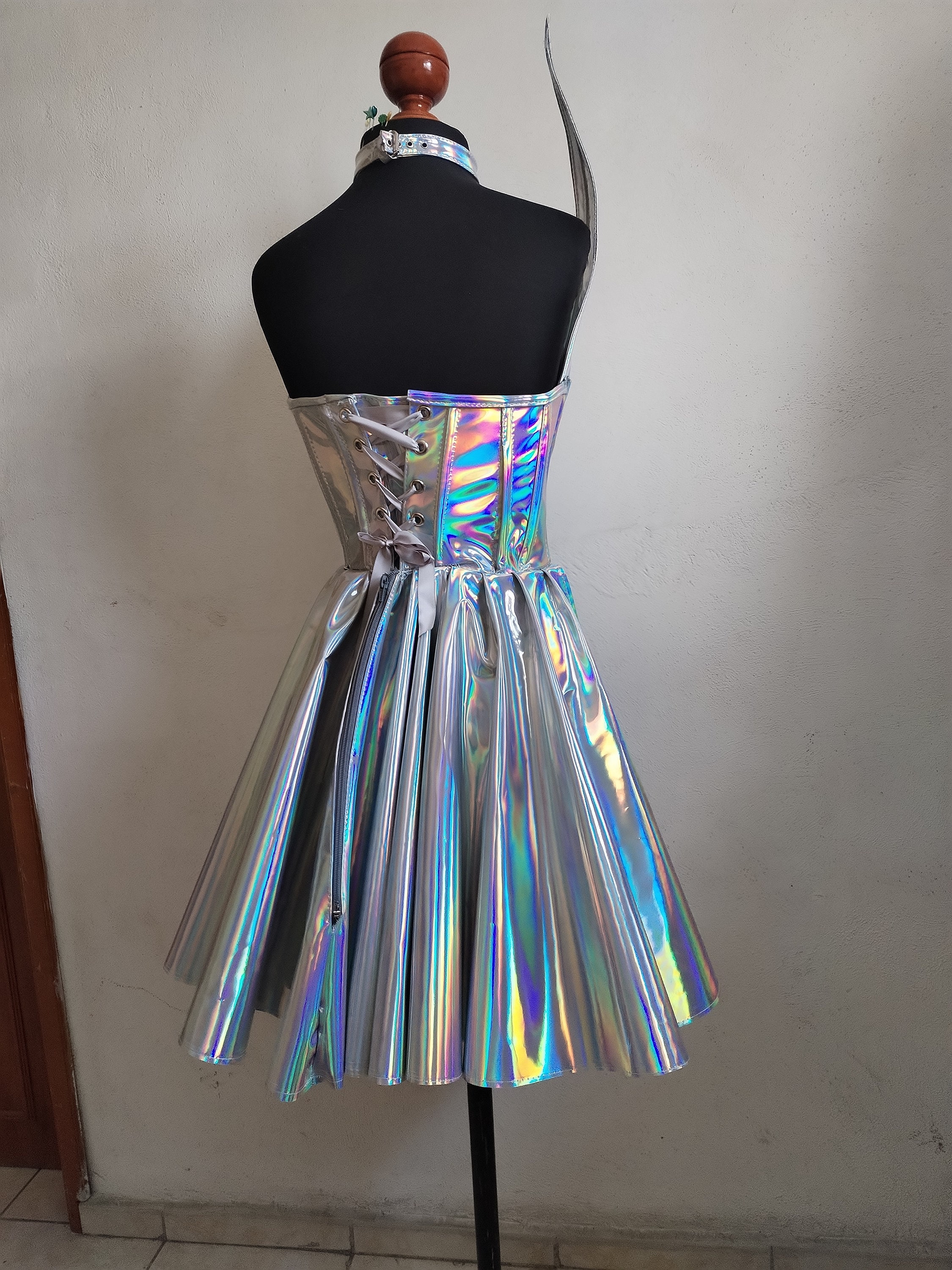 Vinyl Dress With Pointy Ends Drag Vinyl Dress Show Rave Vinyl Dress ...