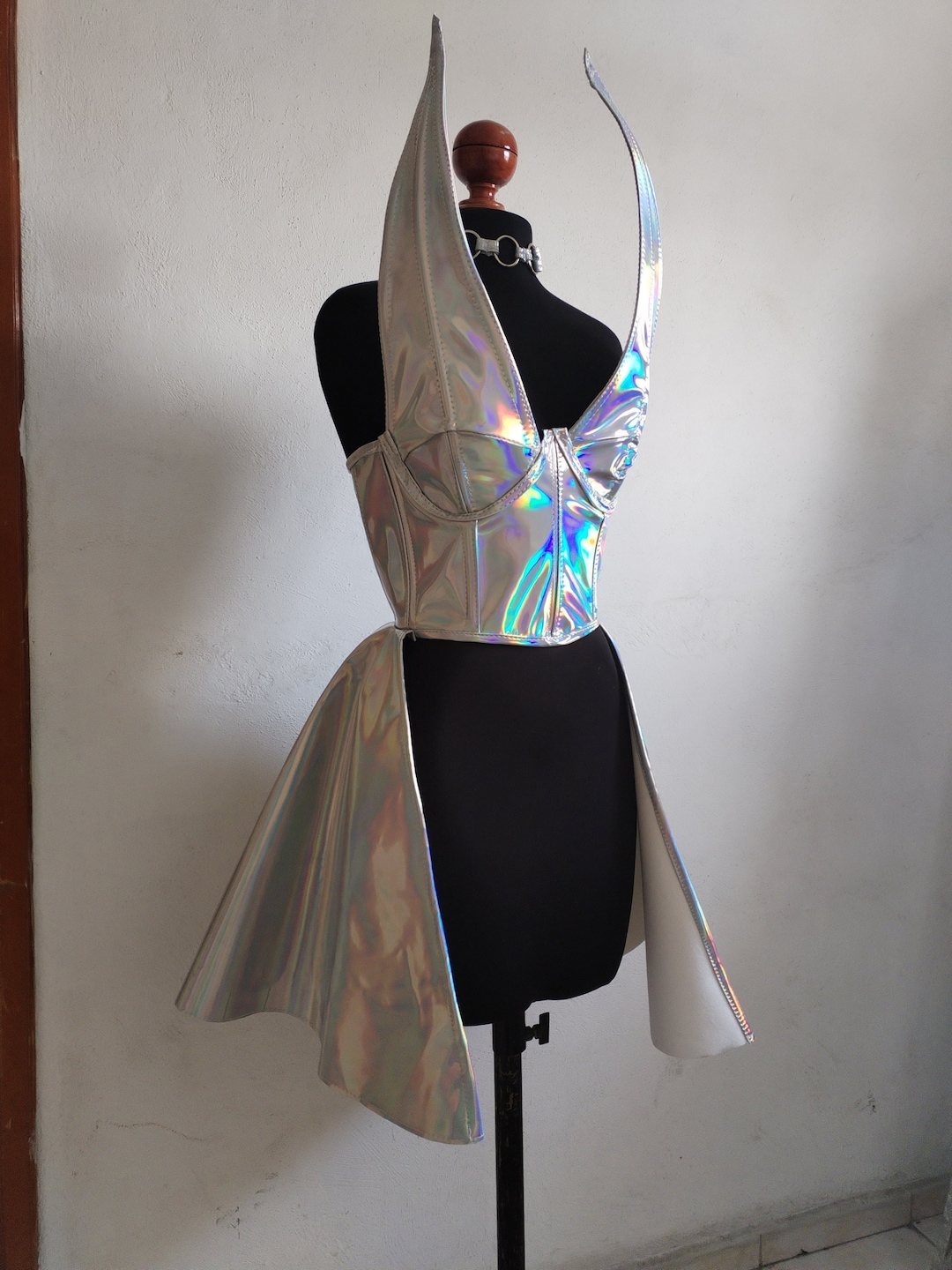Vinyl Dress With Pointy Ends Drag Vinyl Dress Show Rave Vinyl Dress ...